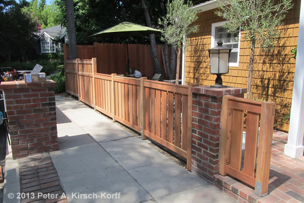 Custom Open Slat Modern Redwood Fence - Lake Hollywood, CA