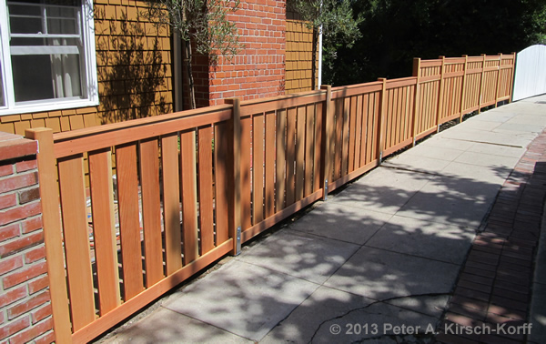 Custom Open Slat Modern Redwood Fence - Lake Hollywood, CA